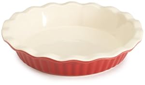 Amazon.com: Good Cook 9 Inch Ceramic Pie Plate, Red: Pie Pan: Kitchen ...