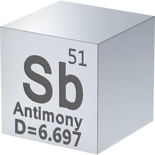 Antimony Cube - Metal Element Cubes - Laser Engraved Density Cube Set ...