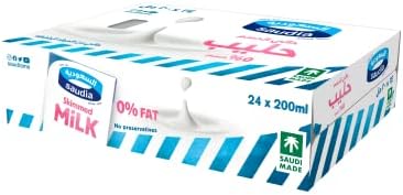 Saudia Skimmed Milk, 24 x 200ml Pack – Low-Fat and Nutritious Dairy ...