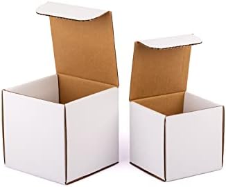 50 Pack Shipping Boxes 4x4x4 Inch Small Corrugated Cardboard Mailers ...