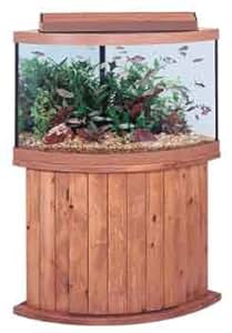 Amazon.com : All Glass Aquarium Co. 92 Gallon Corner Tank Oak 48 x 34 x ...