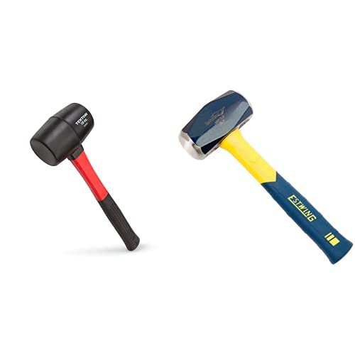 TEKTON 16 oz. Fiberglass Handle Rubber Mallet | 30603, Black and ...