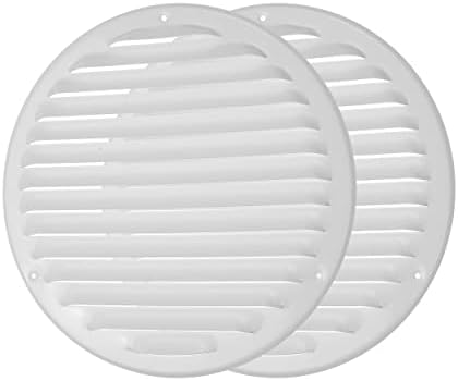 Vent Systems 8 Soffit Vent Cover - White - Round Air Vent Louver ...