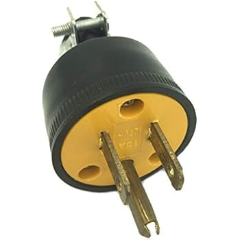 BRUFER 310101 Heavy Duty ARMORED Male Electrical Plug 3-Prong 125V 15A ...