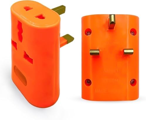 Universal Travel Power Adapter, Orange, Multi-Socket Electric Plug ...