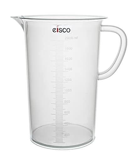 EISCO Plastic Pitcher, 2000mL (2L) - Molded Graduations - Chemical ...