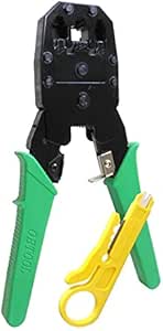 SEAFON Pinza Ponchadora 3 En 1 Rj45 Rj11 Rj12 Pinzas Ponchadoras 3 en 1 con Cortadora para Armar ...