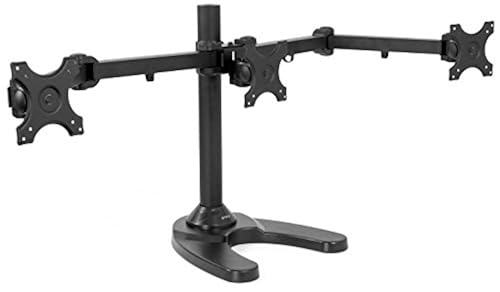VIVO Triple LCD Monitor Free Standing Desk Mount with Optional Bolt-Through Mount/Stand Heavy ...