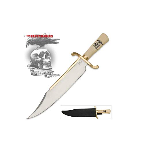GIL HIBBEN Expendables Bowie Knife with Leather Sheath - Designed for ...