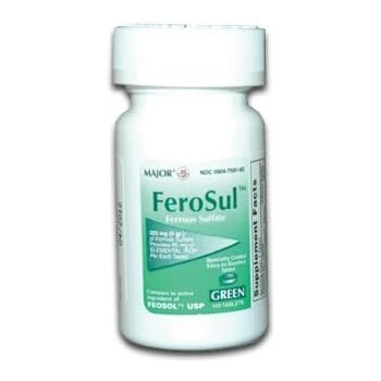 Amazon.com: [3 PACK] FeroSulÃ‚® 325mg (5GR) Ferrous Sulfate Coated Easy ...