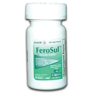 Amazon.com: [3 PACK] FeroSul® 325mg (5GR) Ferrous Sulfate Coated Easy ...