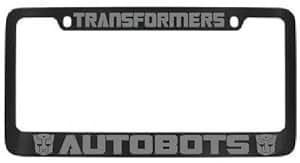 Amazon.com: Autobots Transformers License Plate Frame Black with Silver ...