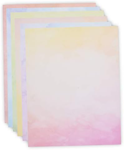 120 Pack Water Color Stationery Paper Set 6 Watercolor Designs Double ...