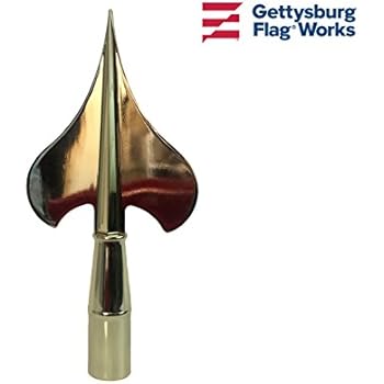Amazon.com : Gettysburg Flag Works 7" Gold Brass Army Spear for Indoor ...