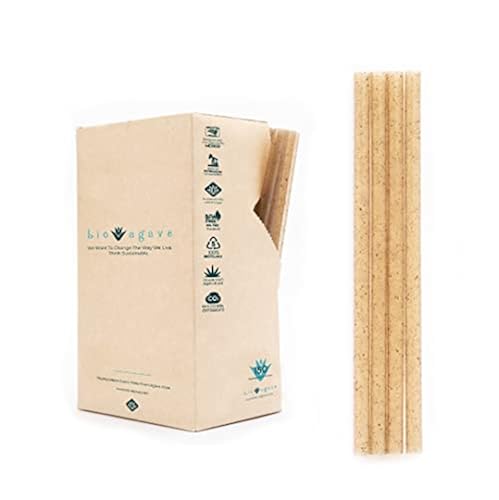 Bio Agave - 150 Pack Biodegradable 8 1/4" Standard Straws Made From ...