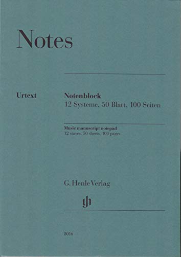 Henle Music Manuscript Notepad 12 Staves, 50 Sheets: G. Henle ...
