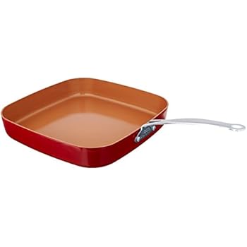 Amazon.com: Red Copper Cookware 12-Inch Square Frying Pan by BulbHead ...