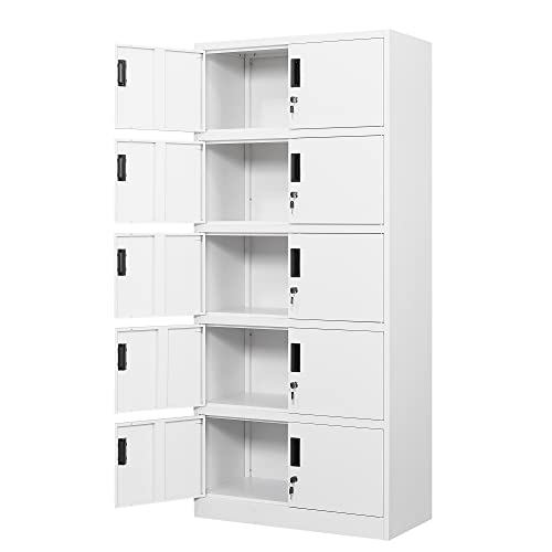 Yizosh Metal Storage Cabinet with Lock - 71" Garage Storage Cabinet ...