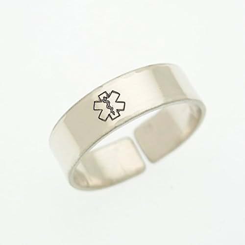 Amazon.com: Medical Alert Ring - Custom Diabetic medical ring - Medical ...