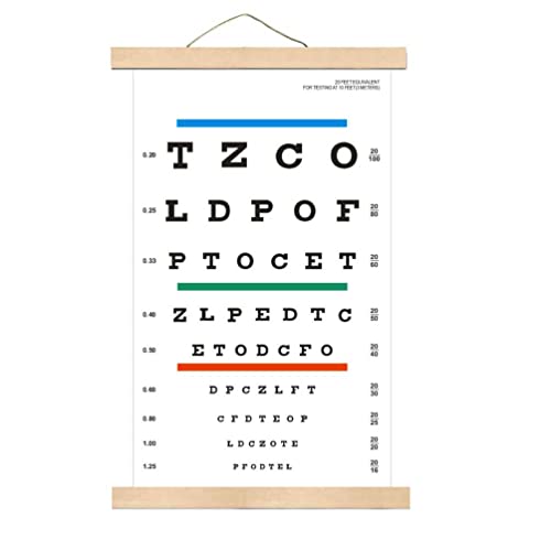 Snellen Eye Chart, Eye Charts for Eye Exams 10 Feet with Wood Frame ...