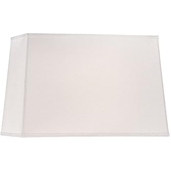 Large Rectangle Lamp Shade in White Linen Fabric with Spider Assembly ...
