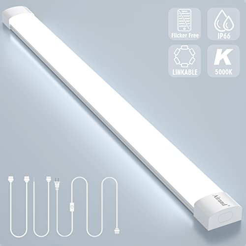 Linkable Led Garage Light 5FT Shop Lighting Fixture with Plug in Cord ...