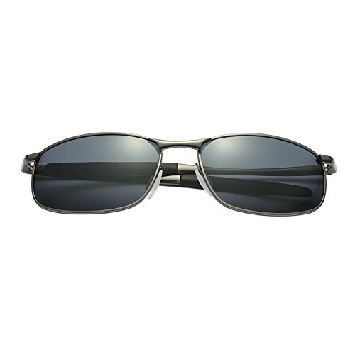 ZHILE 8-base Curve Wrap Metal Frame Polarized Sunglasses for Men :: 유니박스