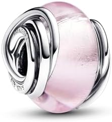 PANDORA Moments 793241C00 Pink Murano Glass Charm Sterling Silver ...
