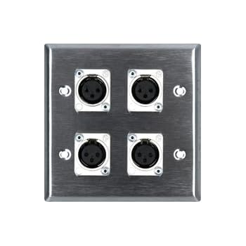 Amazon.com: 1G Stainless Steel Wall Plate with One 5-Pin XLR DMX ...