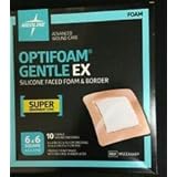 Amazon.com: Optifoam Gentle Silicone Faced Foam Dressing 6" x 6" Adhesive Border (Box of 10 ...