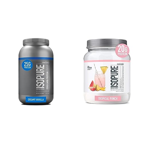 Isopure Protein Powder, Creamy Vanilla Whey Isolate, 3 Pounds & Protein ...