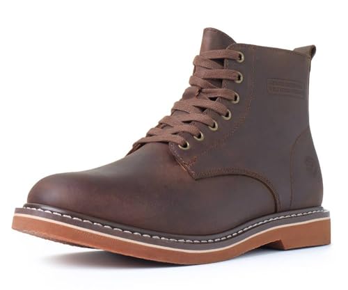 SUREWAY Men's 6" Service Boot,Casual Work Boots, Full-Grain Leather ...