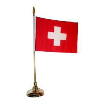 Amazon.com : Switzerland Small 4 X 6 Inch Mini Country Stick Flag ...