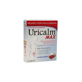 Amazon.com : Uricalm Maximum Strength Urinary Pain Relief Tablets, 28 ...