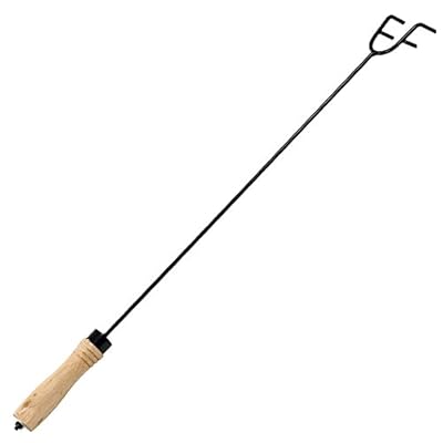 Sunnydaze Steel Fire Pit Poker Stick with Wood Handle, Outdoor Camping ...
