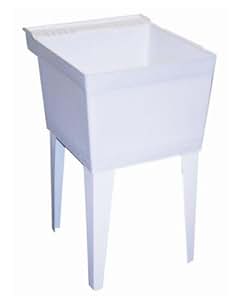 Fiat FL1100 23"L x 21-1/2"W x 36-3/16"H Molded Stone Laundry Tub with ...