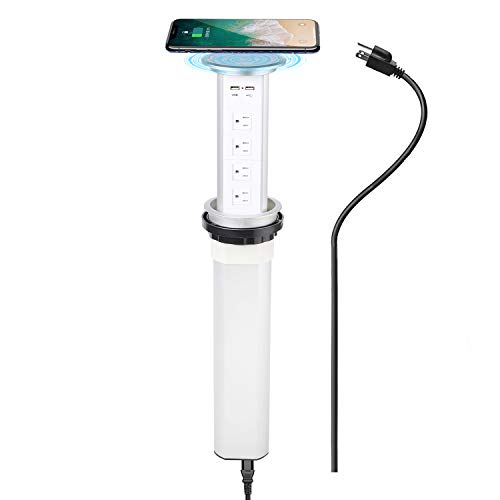 ZESHAN Electrical Outlet Pop up Spill Proof with Wireless Charger ...