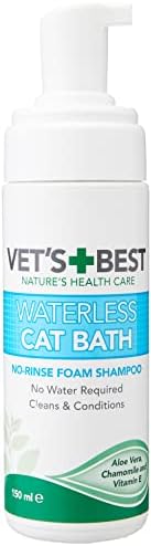 Vet'S Best Waterless Cat Bath No Rinse Shampoo For Cat, White, 150 Ml ...