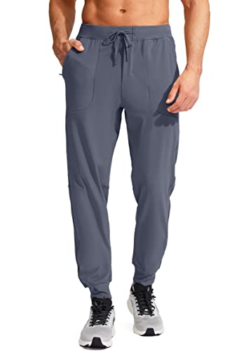 Viodia Men's Joggers with Zipper Pockets Athletic Running Track ...