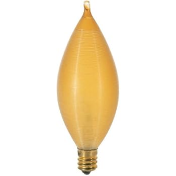 Satco S2706 120V Candelabra Base 25-Watt C11 Light Bulb, Amber Spun - Incandescent Bulbs ...