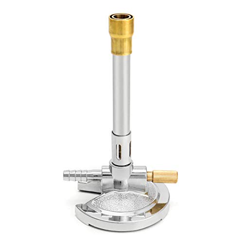 QWORK Lab Bunsen Burner with Flame Stabilizer and Gas Regulator ...