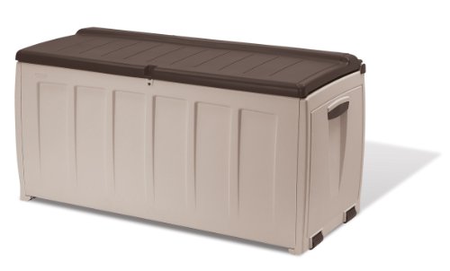 Keter 17185300 Kissenbox Storage Box with seat 340L, Kunststoff, beige / braun - garten.im-shop.at