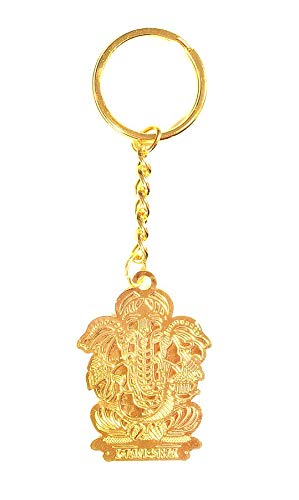 God Ganesha Metal Brass Keychain Keyring,Perfect Indian Souvenir for ...