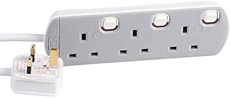 Pro Elec 3 Way Extension Lead, 1m Individually Switched: Amazon.co.uk ...