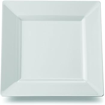 Amazon.com: Square Plastic Salad Plates, White, 8 Inch - 10 Count ...