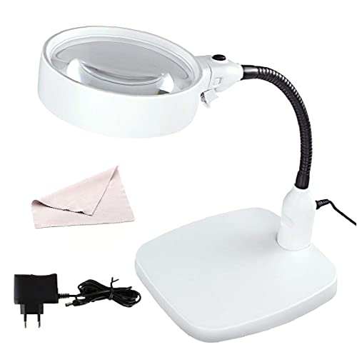 Standing Magnifying Lamp Craft 5X LED Magnifier Light Stand Craft Book