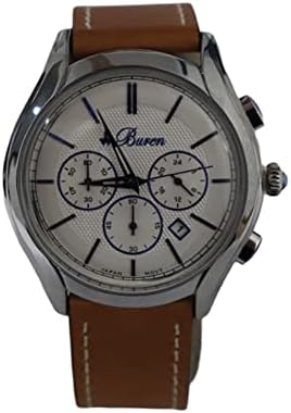 سعر Buren Leather Watch BU82028M Stainless Steel Back With Silver frame ...