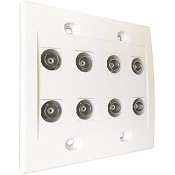 Amazon.com: White Triple Gang Wall Plate 8-2.1mm Power 8- BNC 1- RJ45 ...