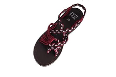 Amazon.com | TukTuk Women's Hippie Sandal, Burgundy, 40 | Flats