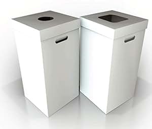 Amazon.com : Disposable Cardboard Trash and Recycling Boxes: Bin + Lid ...